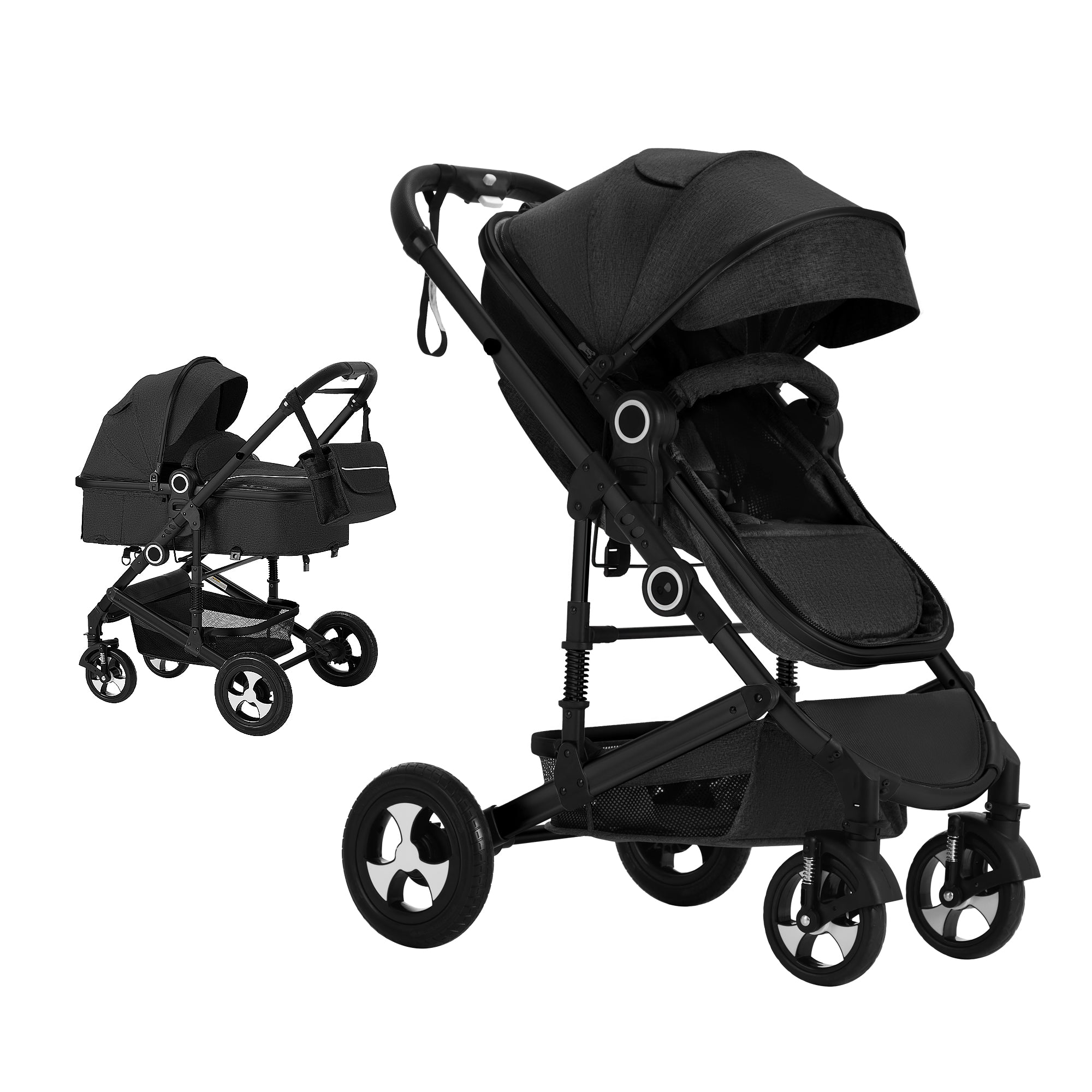 AILEEKISS 3 in 1 Convertible Baby Stroller, Unisex Folding Newborn Str ...